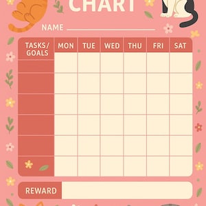 A Kitten Reward/ Chore Chart PDF - Etsy
