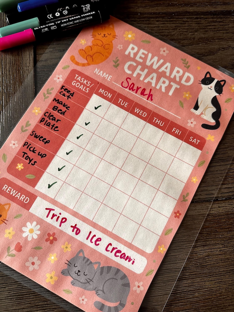 A Kitten Chore/reward Chart PDF - Etsy