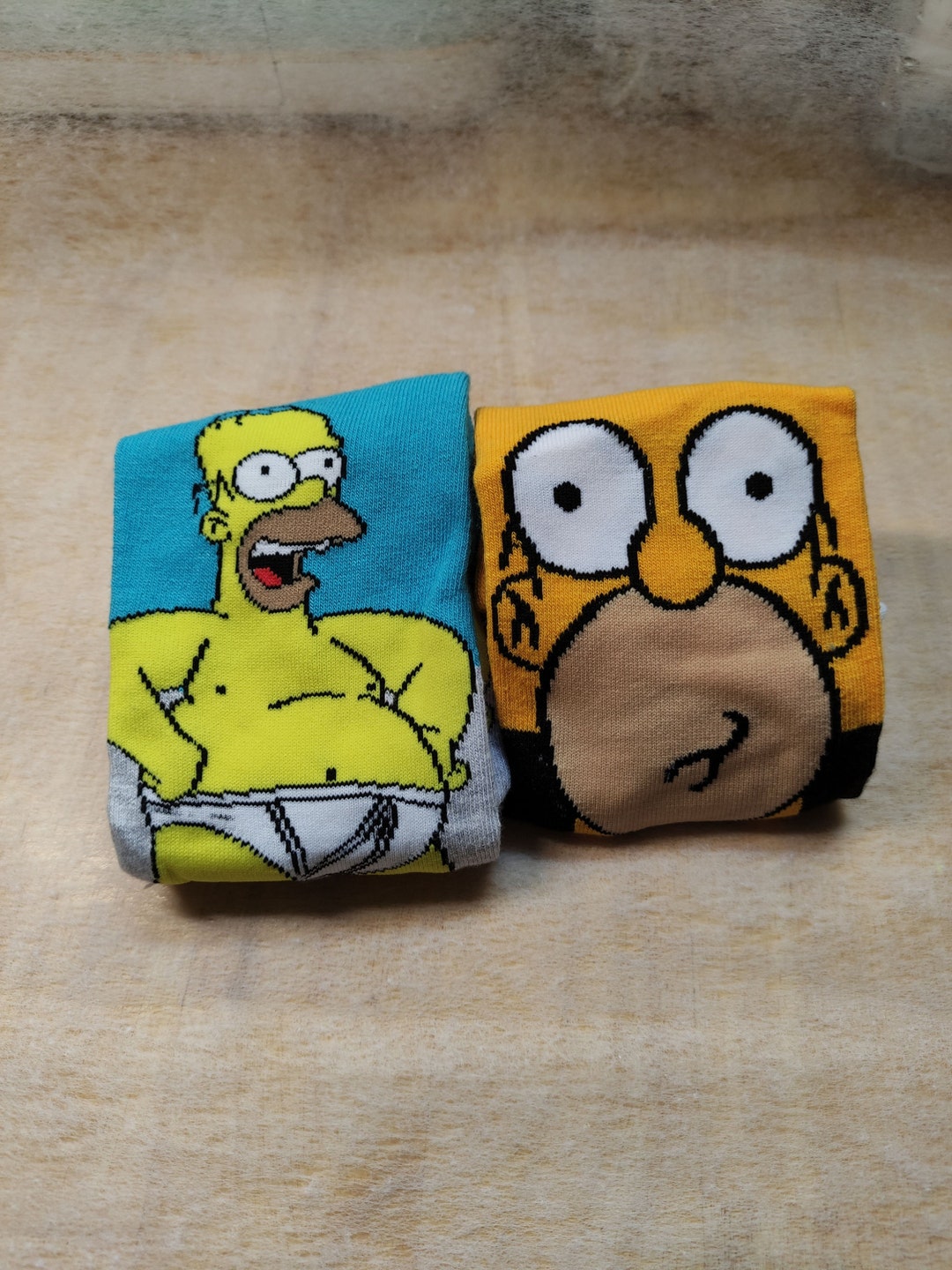 Homer Simpson Large Size Socks Tv Funny Cartoon Gift Colorful Vibrant ...