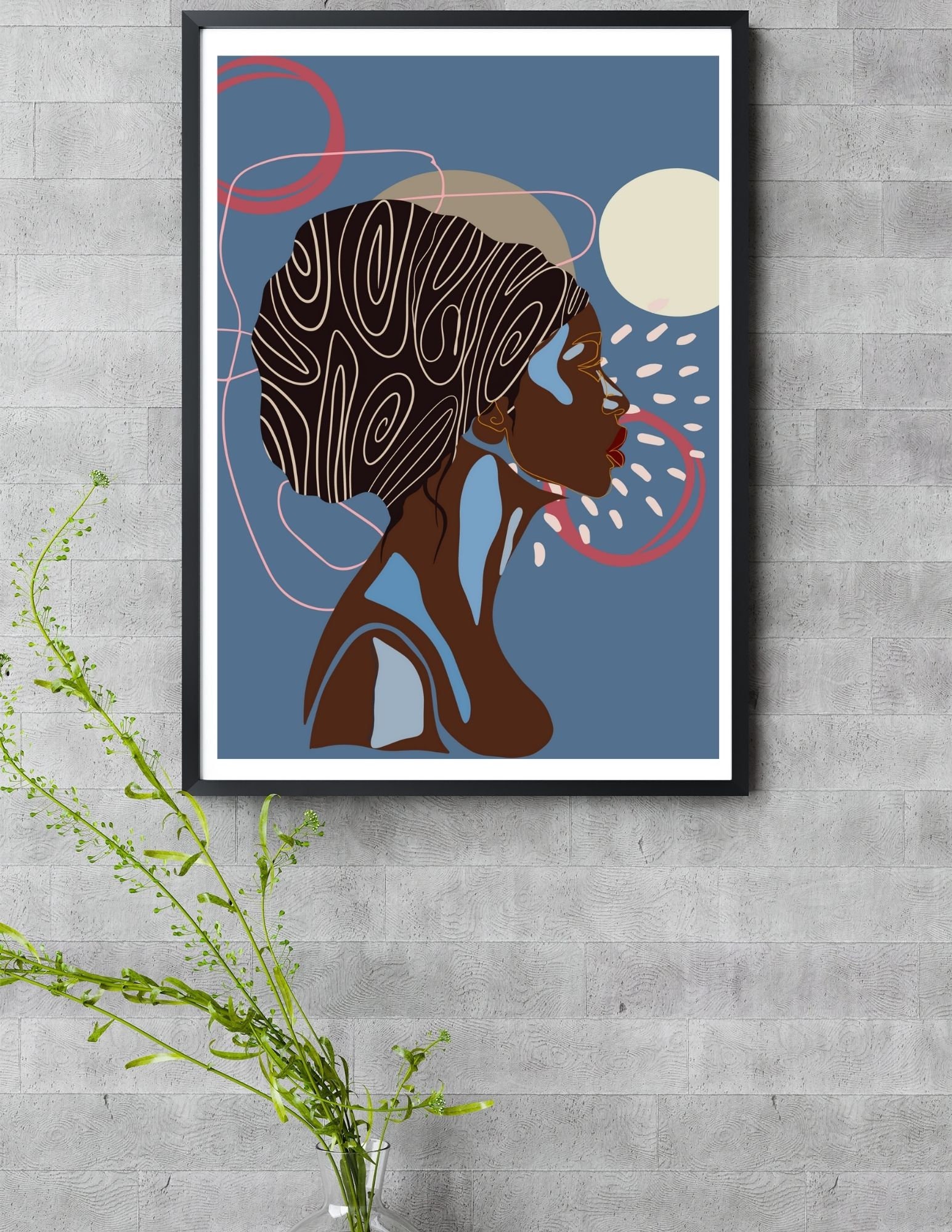 Native Black Art Black Woman Art African American Art Black | Etsy