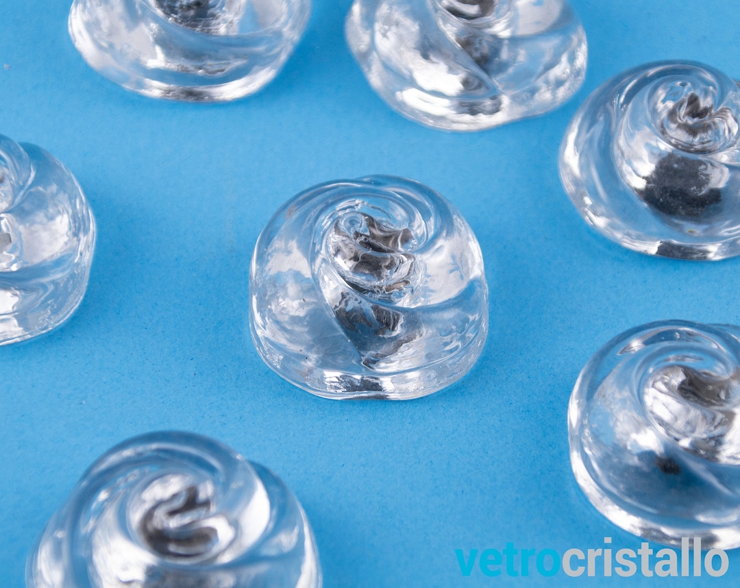 Floral Finial Ø40 Mm Solid Glass Female Screw M10x1 Replacement for ...