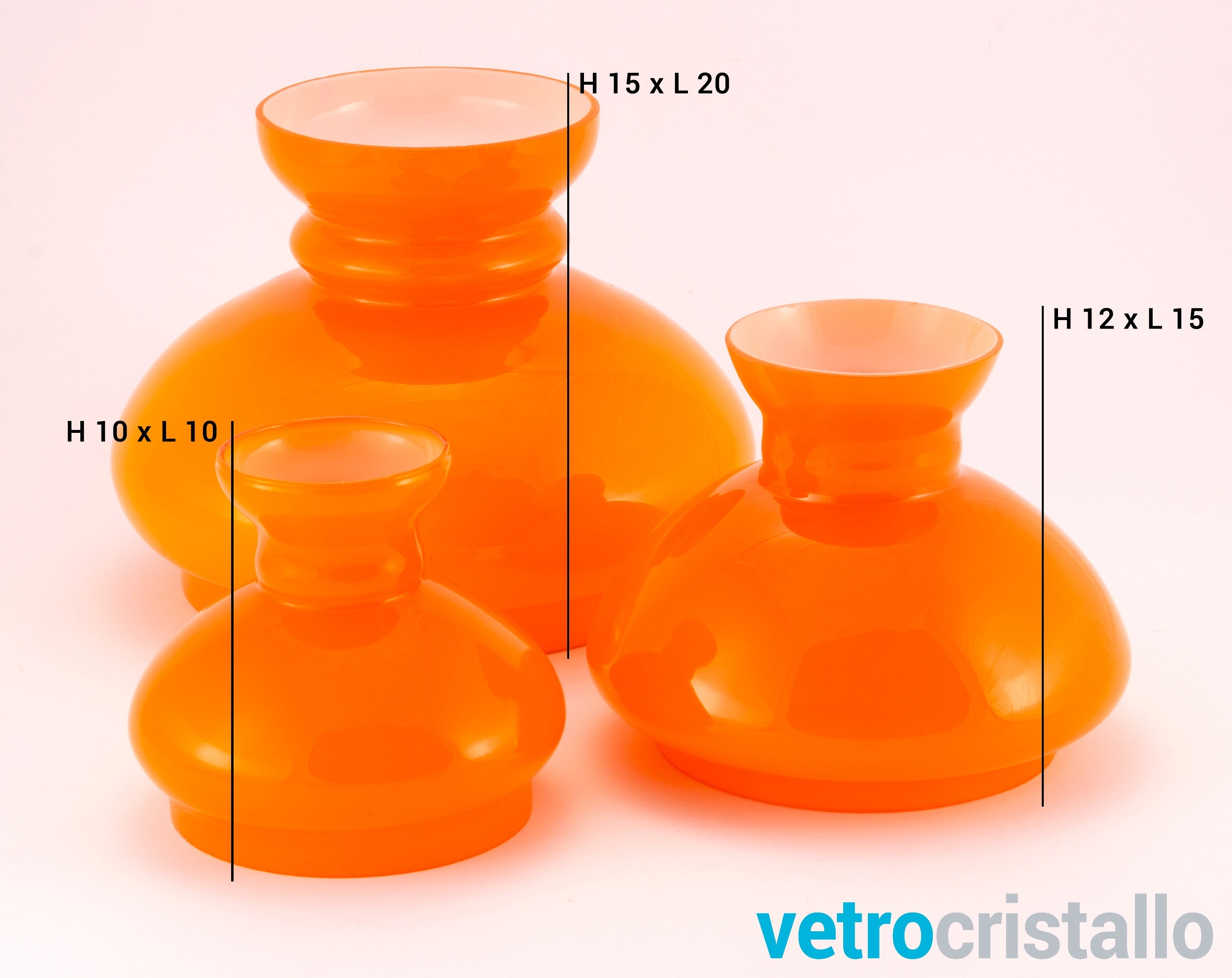 Vintage Old America Style Bell-shaped Diffuser Glass in Glossy Orange ...