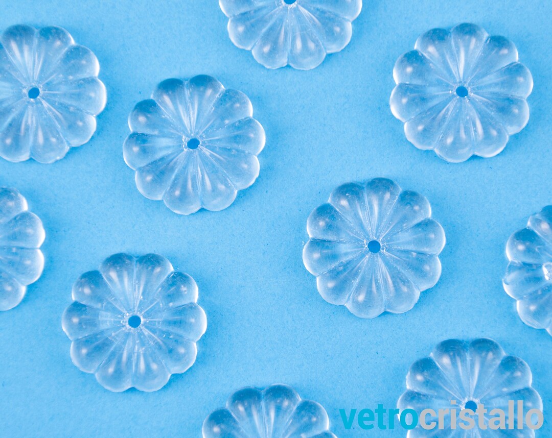 Venetian Crystal Glass Rosette, Central Hole, Artistic Decorations for ...