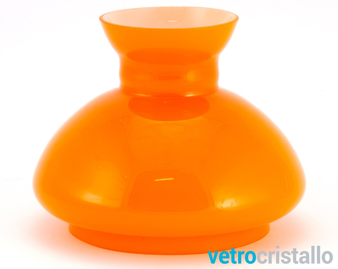 Vintage Old America Style Bell-shaped Diffuser Glass in Glossy Orange ...