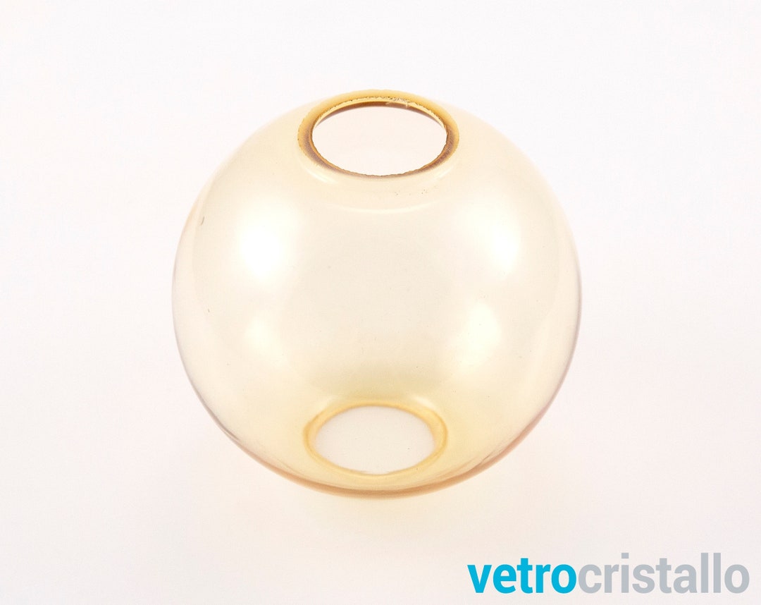 Amber Color Murano Glass Sphere Threading 80mm Diameter for Chandeliers ...