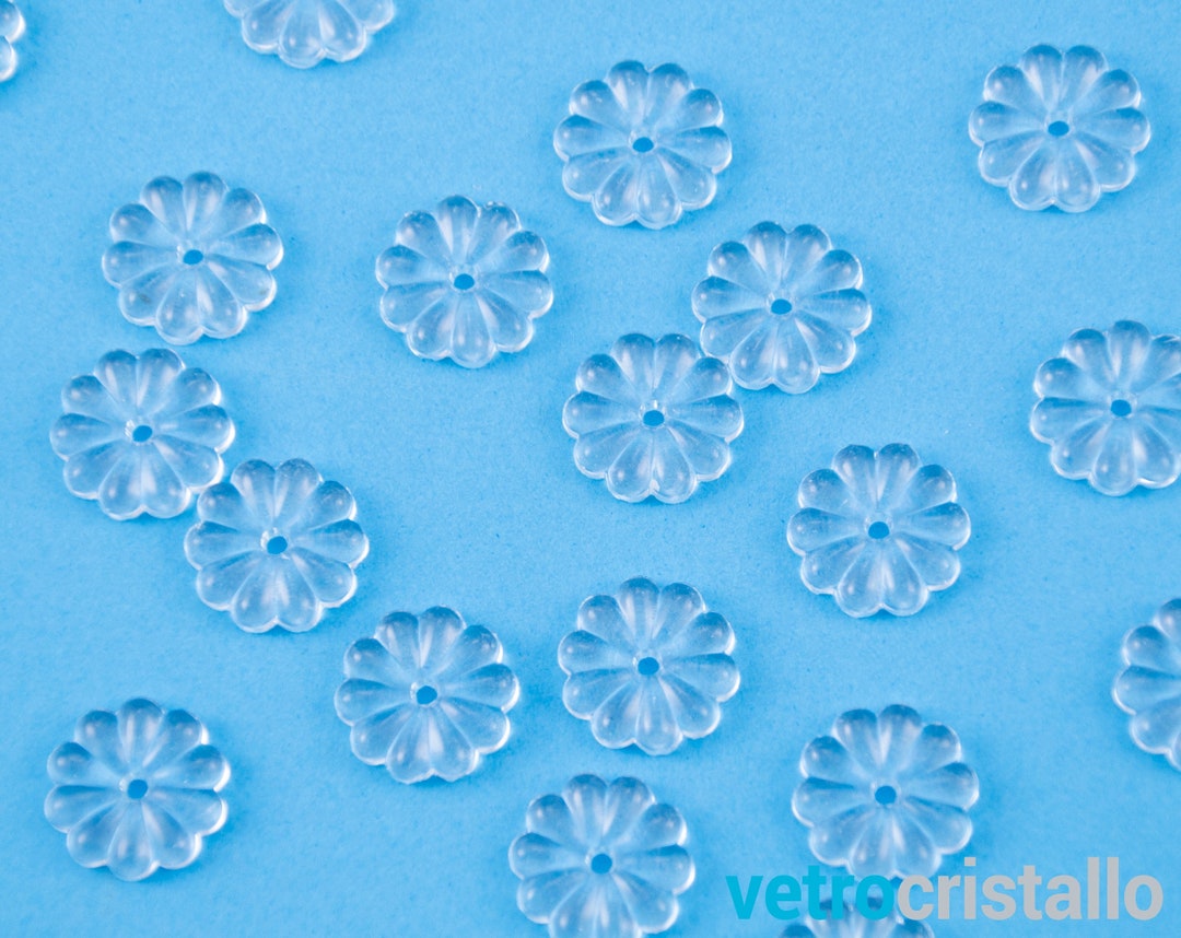 Venetian Crystal Rosettes: 20mm Clear Glass Flower, Chandelier ...