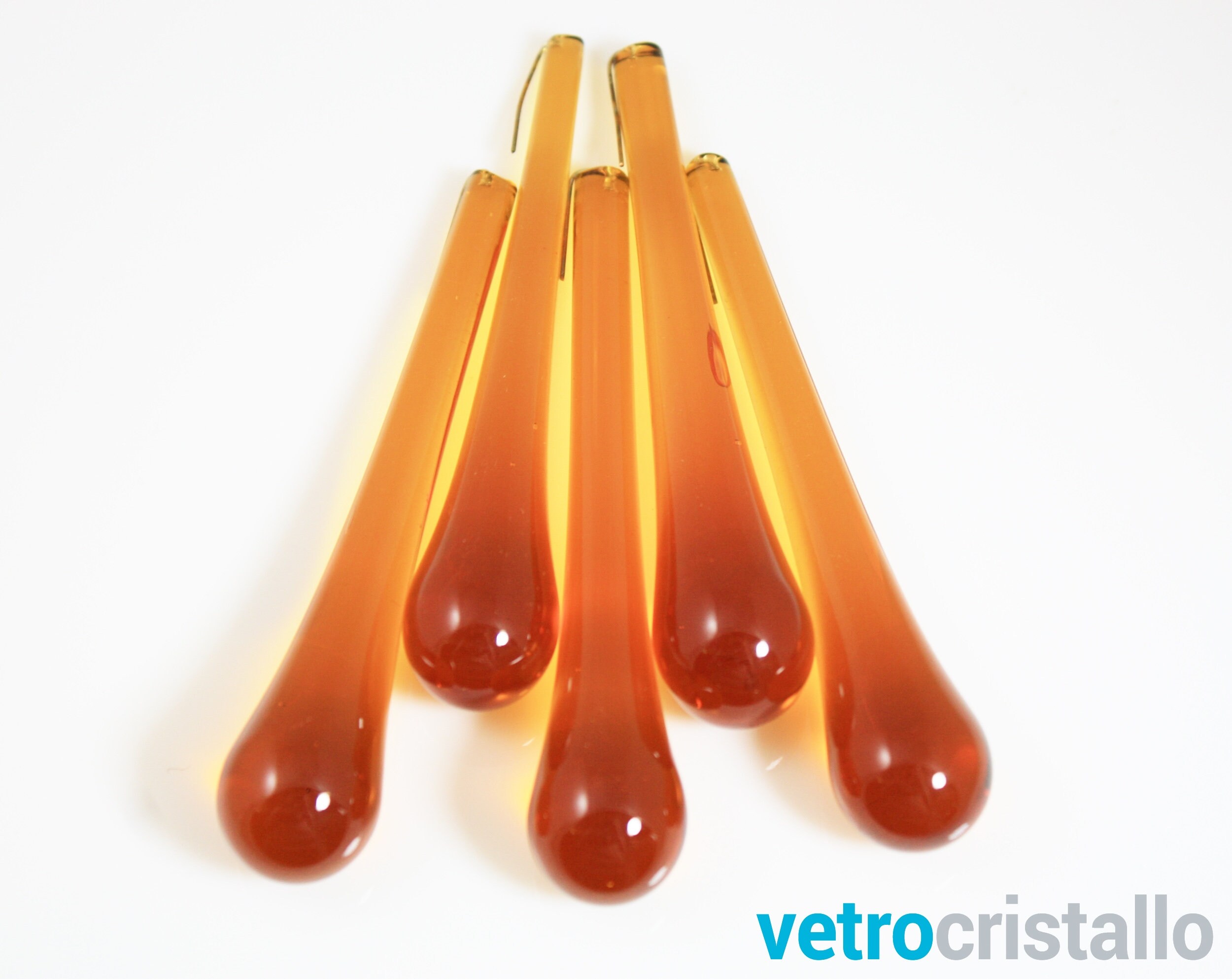 Murano Glass Amber Lamp Shade Drops: Chandelier Restoration (set of 5 ...