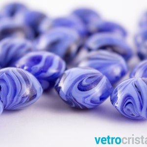 Lot 10 Pieces Schissa Bead in Murano Glass Ø14 Mm Color Periwinkle ...