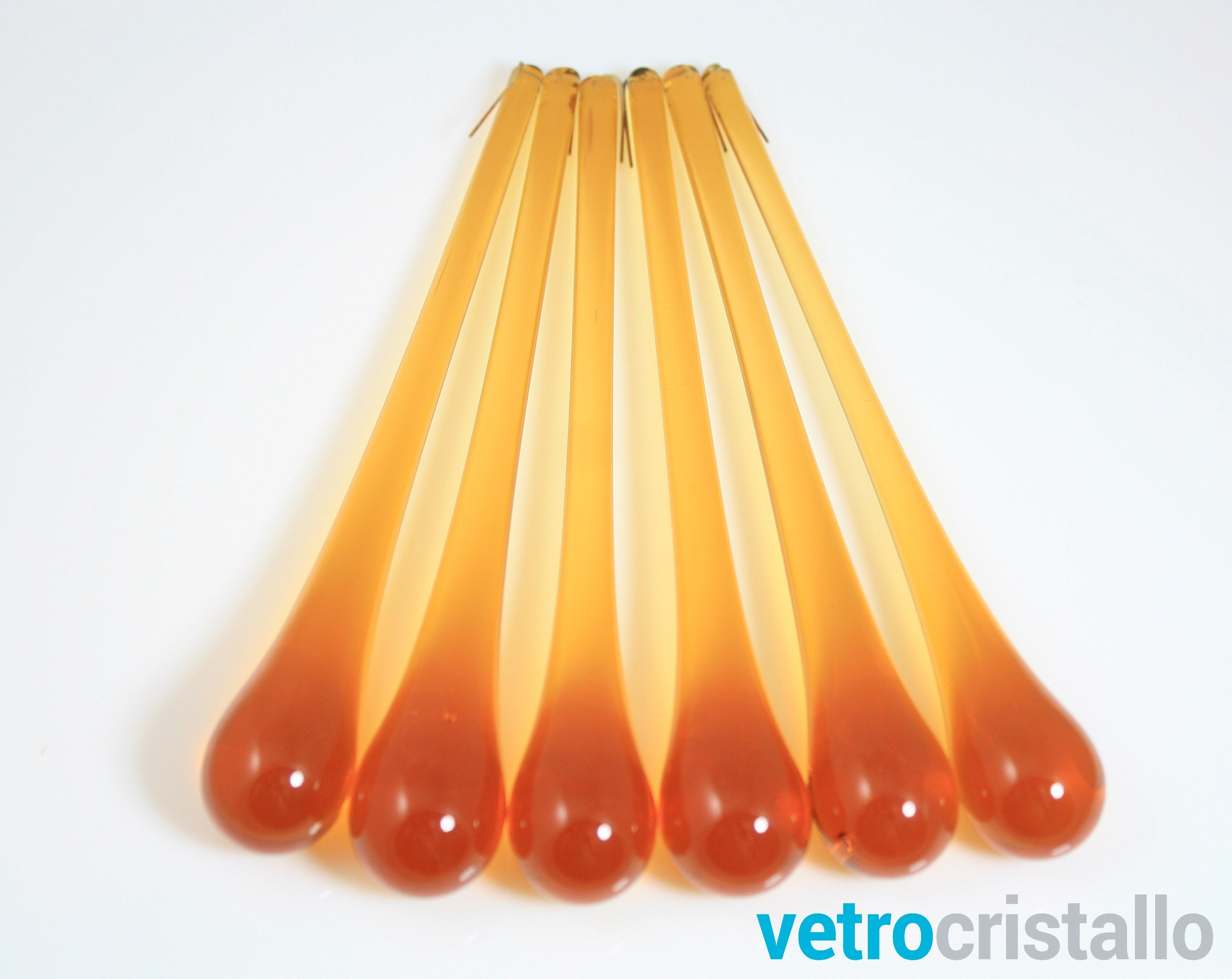 Murano Glass Amber Lamp Shade Drops: Chandelier Restoration (set of 5 ...