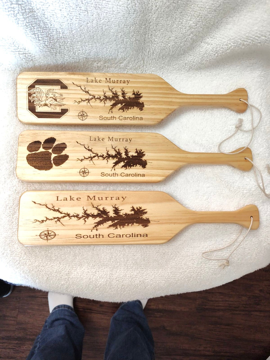 Laser Engraved 15' Wooden Paddle-south Carolina, Lake Murray, Gamecocks ...