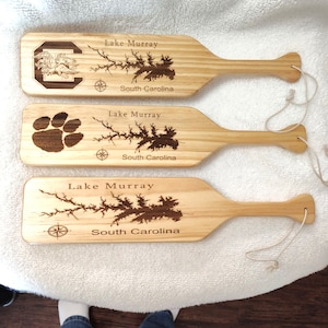 Laser Engraved 15' Wooden Paddle-south Carolina, Lake Murray, Gamecocks ...