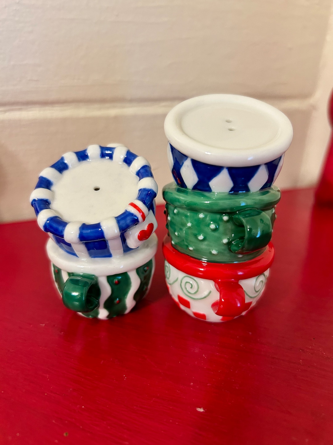 Collectible Salt and Pepper Shaker Set-stacking Coffee/tea Cups ...