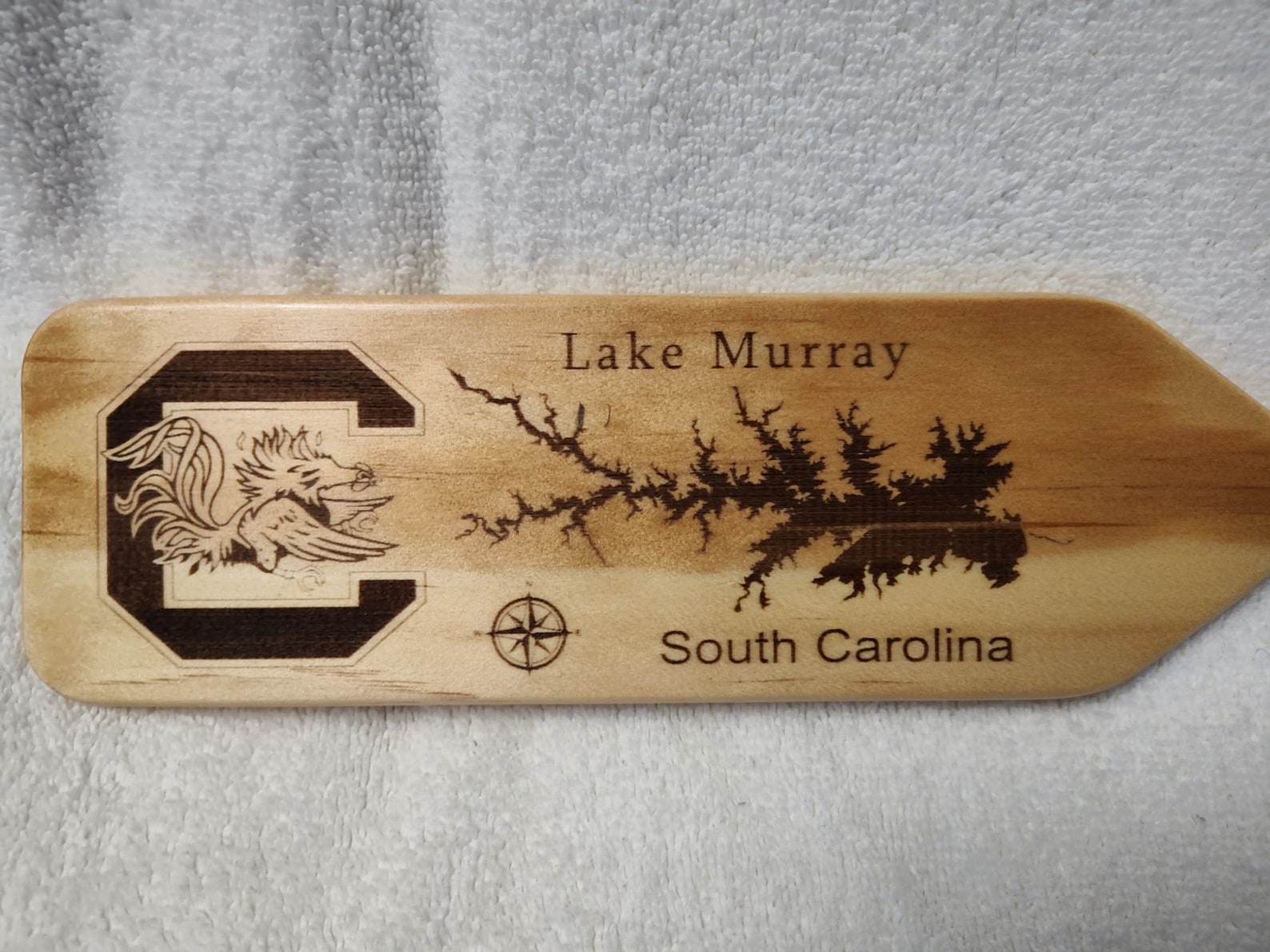 Laser Engraved 15' Wooden Paddle-south Carolina, Lake Murray, Gamecocks ...