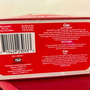 2003 Coca-cola Licensed Pearlescent Porcelain Ornament-in Original Box ...