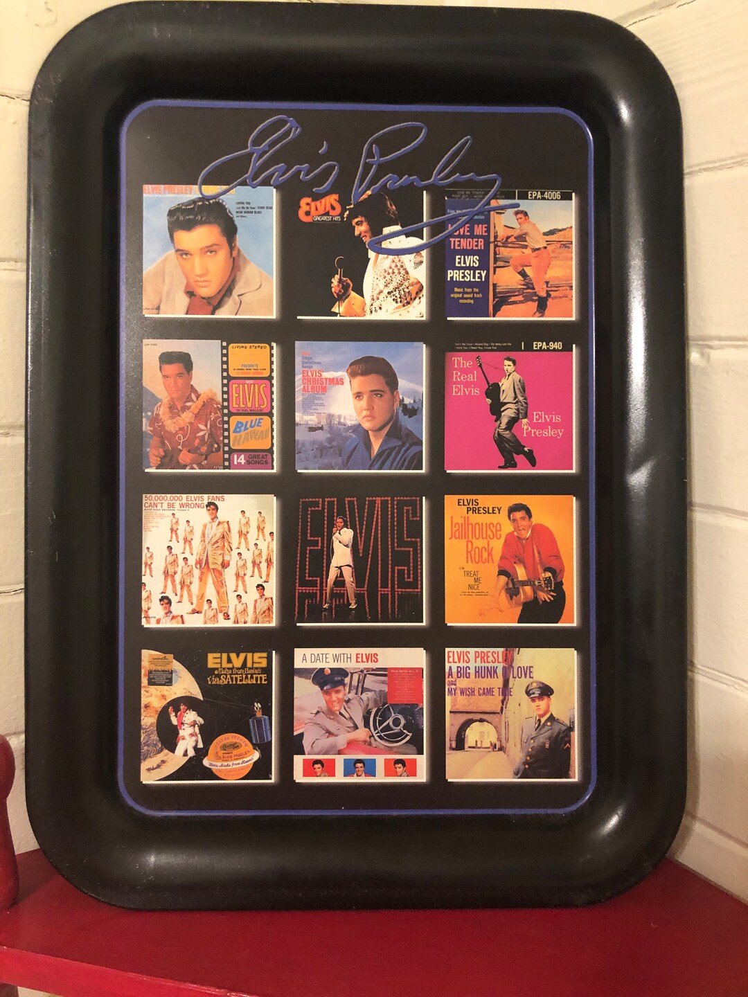 Vintage Elvis Printed Tray-metal-circa 1998-pictures of Albums and ...