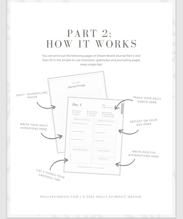 90-page Dream Board Journal - Printables - Goal Setting Journal Sheets ...