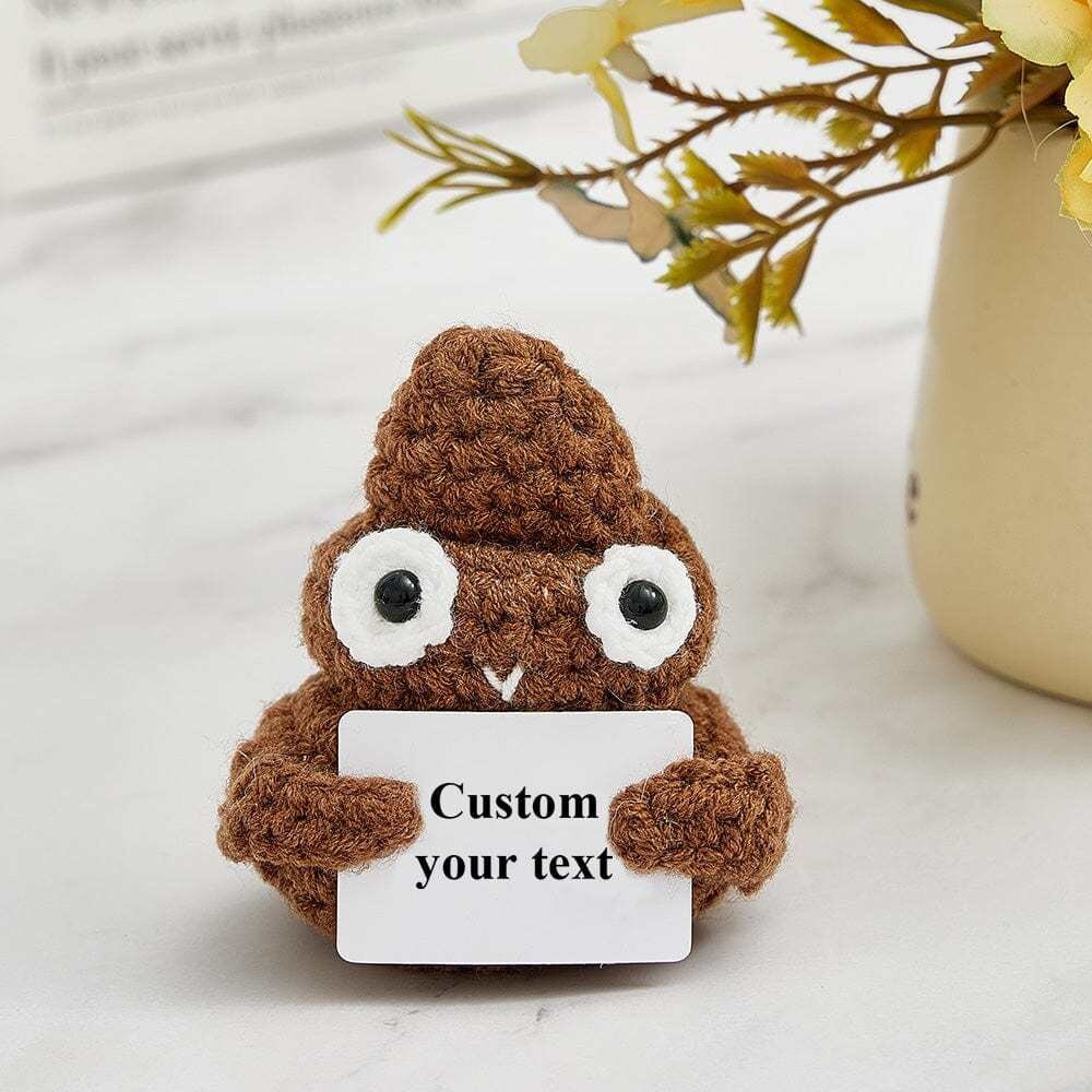 Funny Crochet Poo Plushy Custom Text Tiny Crochet Poo Desk Decor Gifts ...
