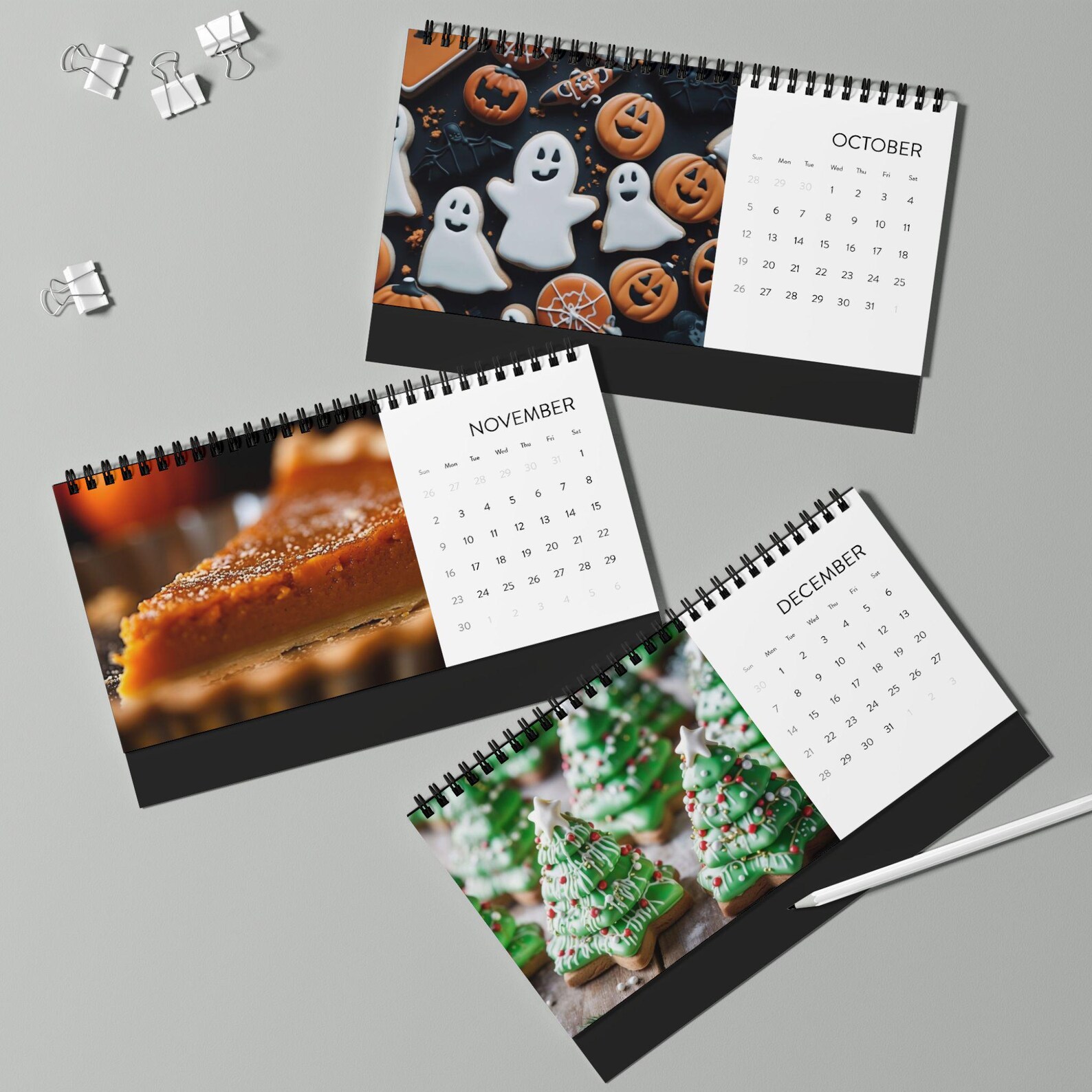 Desk Calendar, 2025 Photos of Desserts and Pastries, Foodie Gift ...