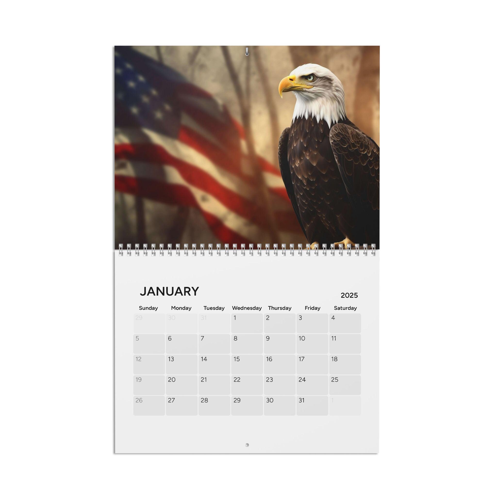 Wall Calendar, 2025 USA American Flag Wall Calendar, Patriotic Gift ...
