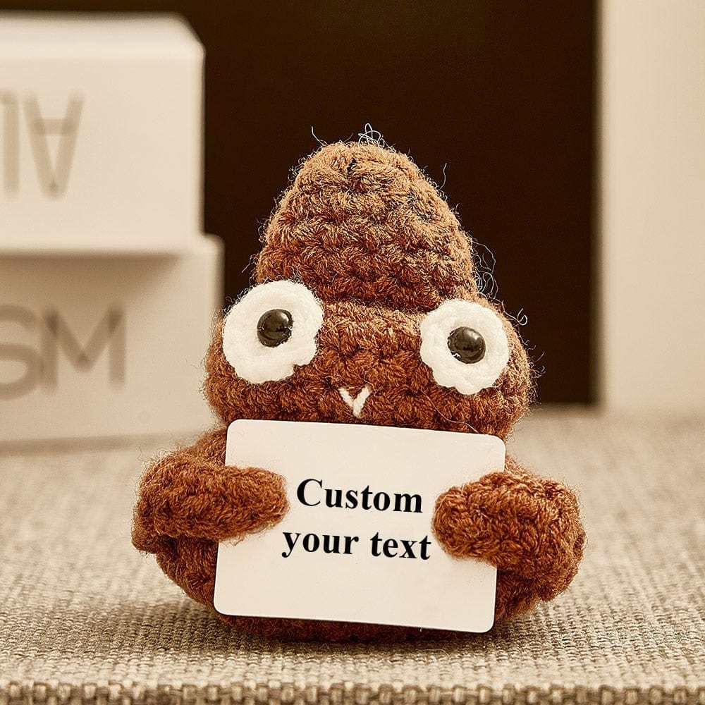 Funny Crochet Poo Plushy Custom Text Tiny Crochet Poo Desk Decor Gifts ...