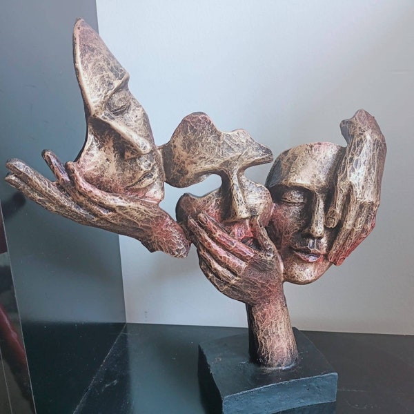 Three Face Sculpture - Etsy