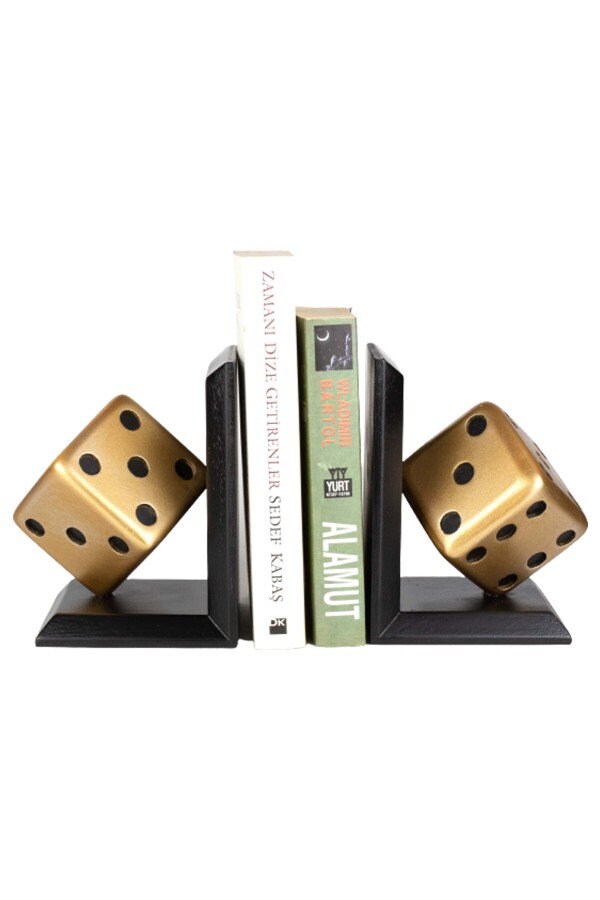 Dice Figured Book Holder GOLD , BOOKSHELF DECOR , Reading Stand ...