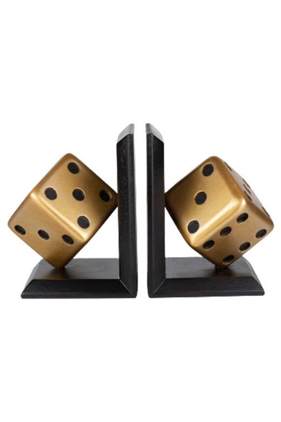 Dice Figured Book Holder GOLD-BOOKSHELF Decor-reading | Etsy