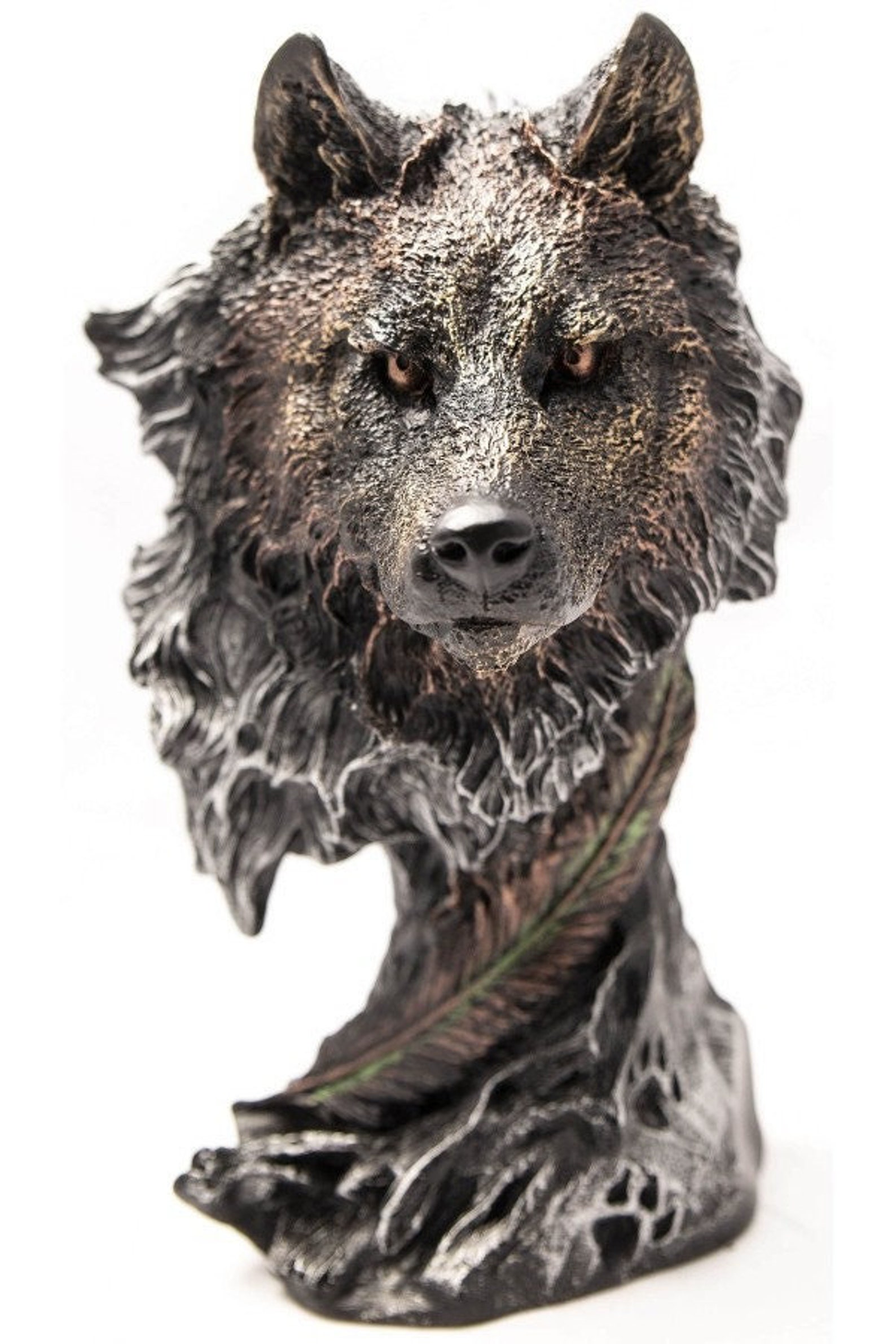 Wolf Figurine Statue / Home Decor /wolf Figure Decorative Gray Wolf ...