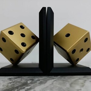 Dice Figured Book Holder GOLD , BOOKSHELF DECOR , Reading Stand ...