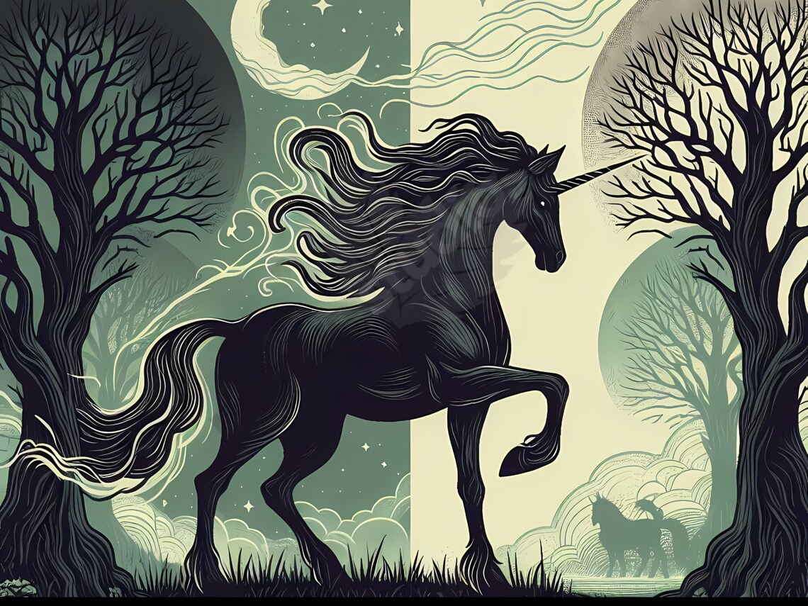 Unicorn Clipart: Fantasy Fabled Unicorn Art Prints (PNG, SVG Digital ...