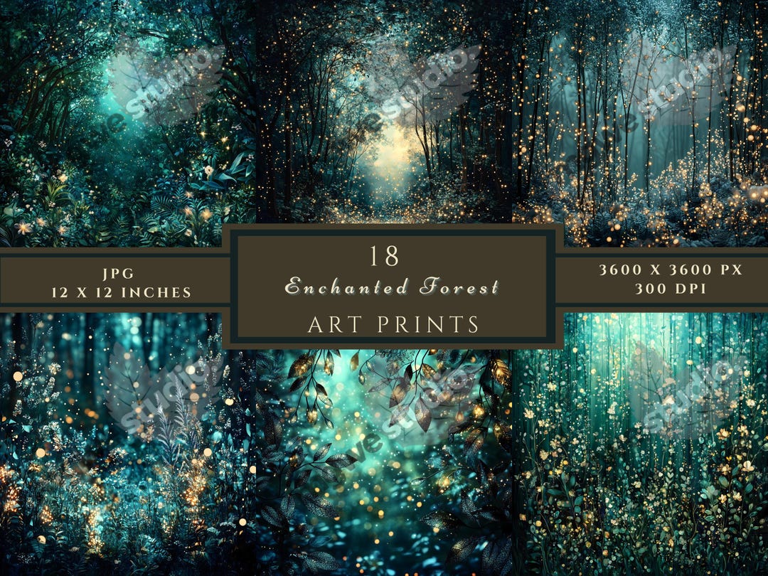 Enchanted Forest Digital Paper – Magical Woodland JPG Backgrounds for ...