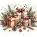 Watercolor Christmas Gift Clipart, Holiday Presents Art Prints (digital ...
