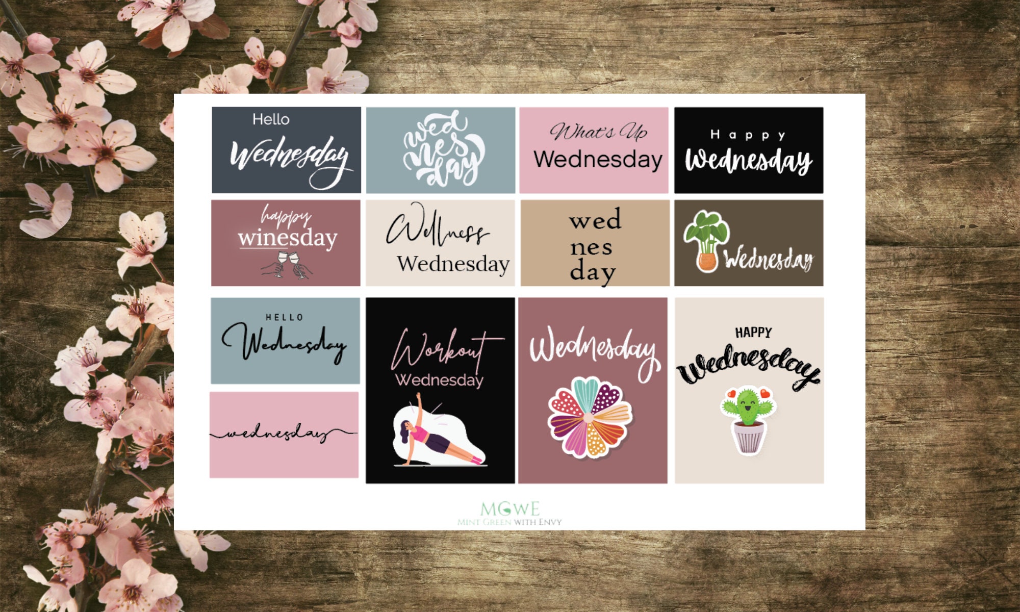 Wednesday Stickers, Wednesday Planner Stickers, Stickers for Wednesday ...