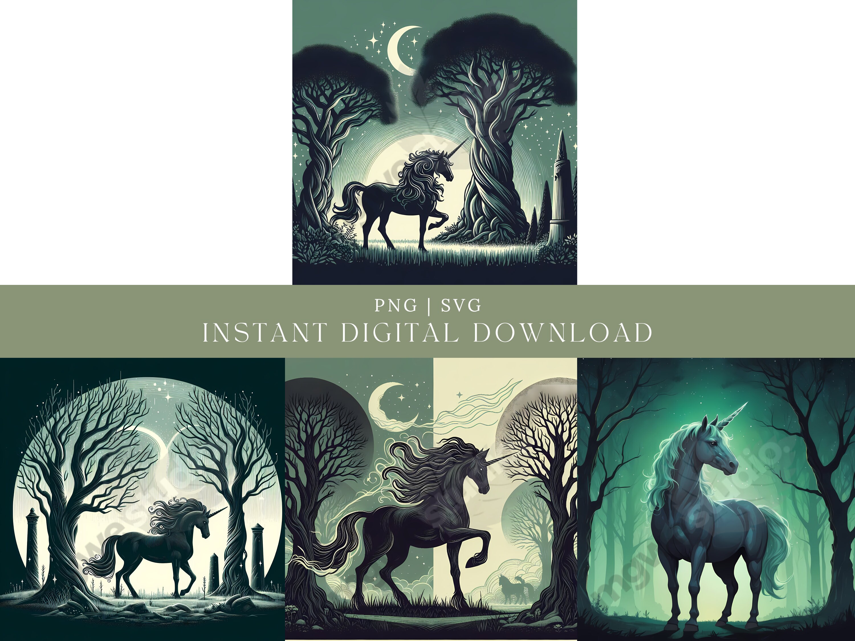 10 Unicorn Clipart Fantasy Unicorn Digital Art Fabled Unicorn Art ...