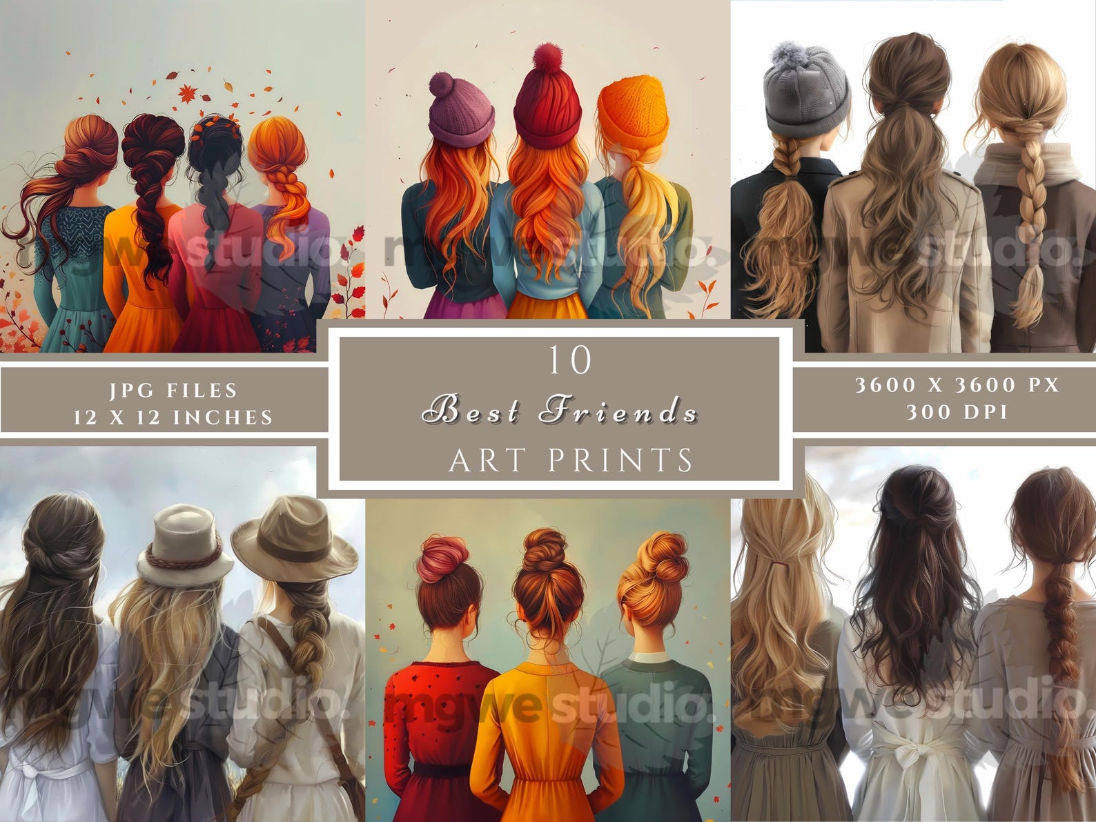 Best Friend Watercolor Clipart Bundle, Friendship Clipart, Sister ...