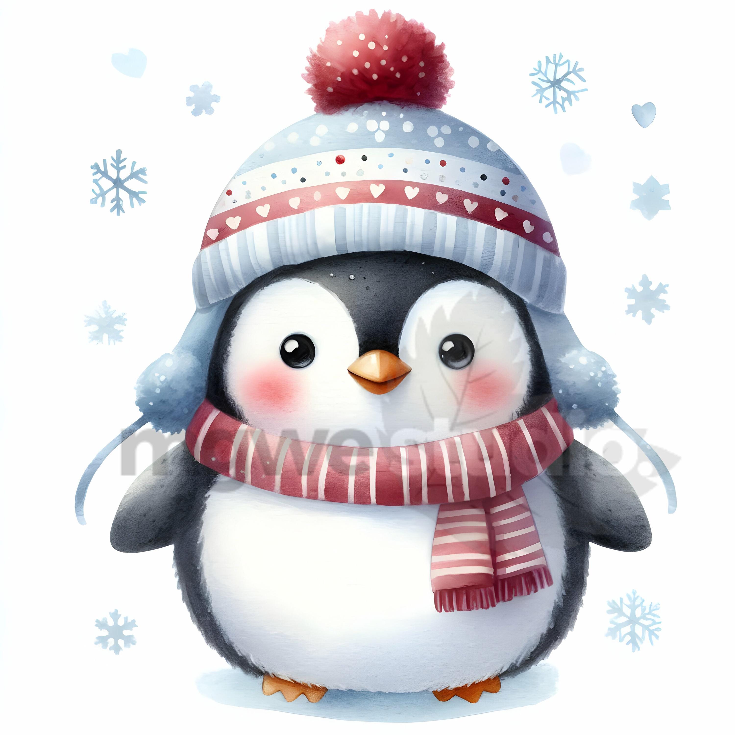 Watercolor Winter Penguin Clipart: JPG Art Prints (digital Download) - Etsy