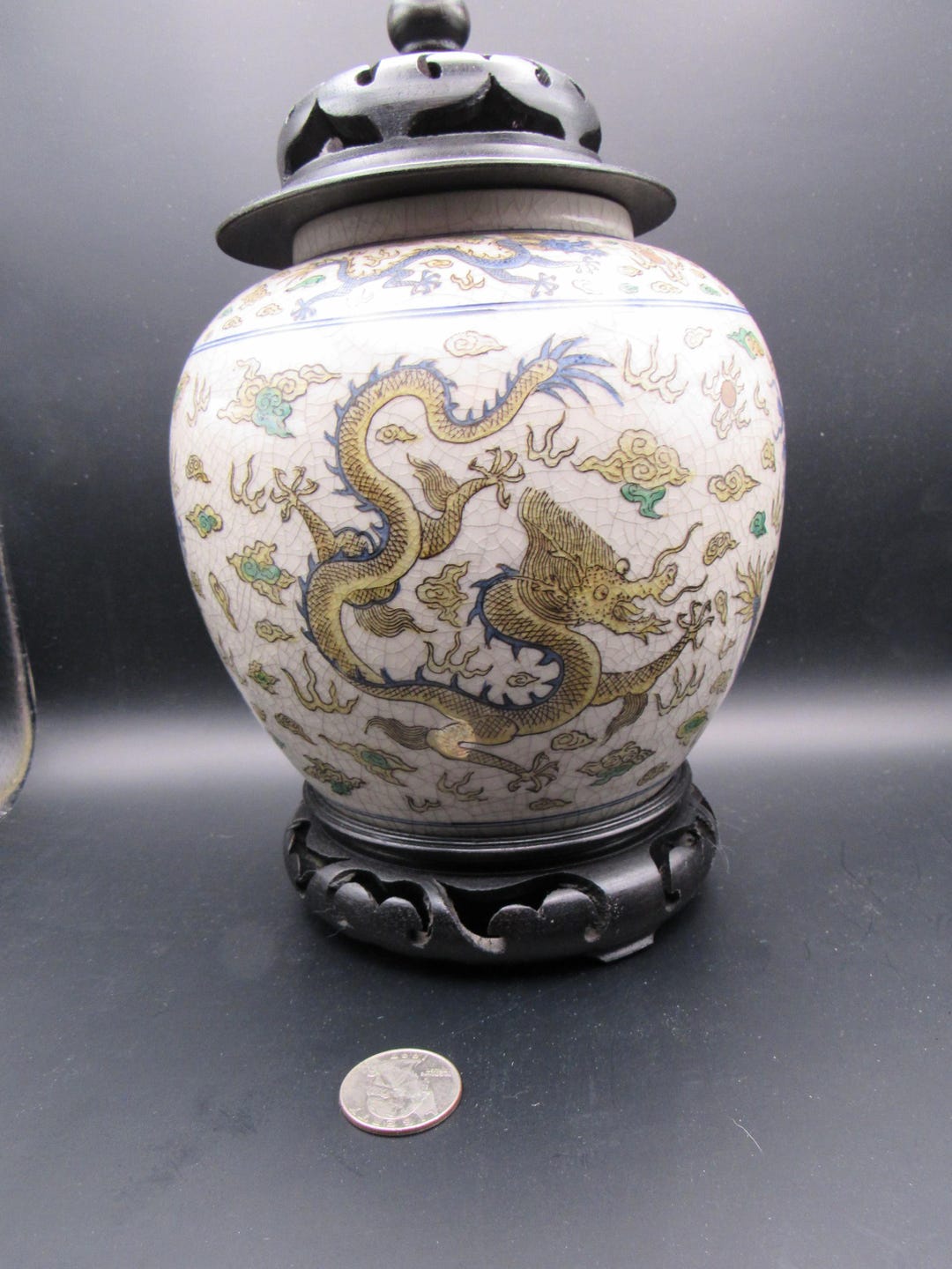 Gorgeous Porcelain Hand Painted Chinese Dragon Vase, Mark - Etsy