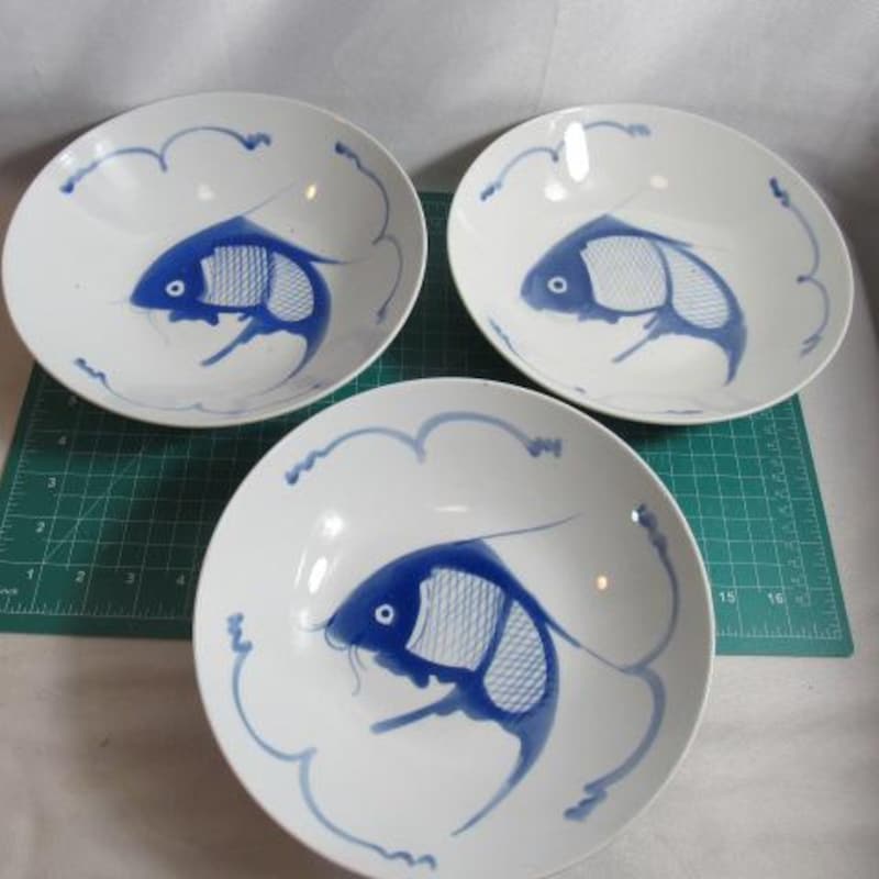 Hand Painted Koi Bowls - Etsy