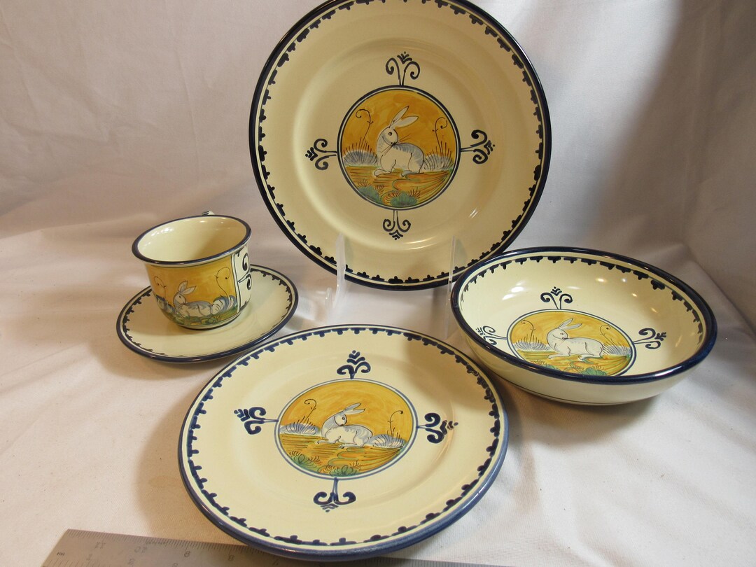Vintage Rare Corso De Fiori Rabbit Lepre Italy Hand Painted Dishware - Etsy
