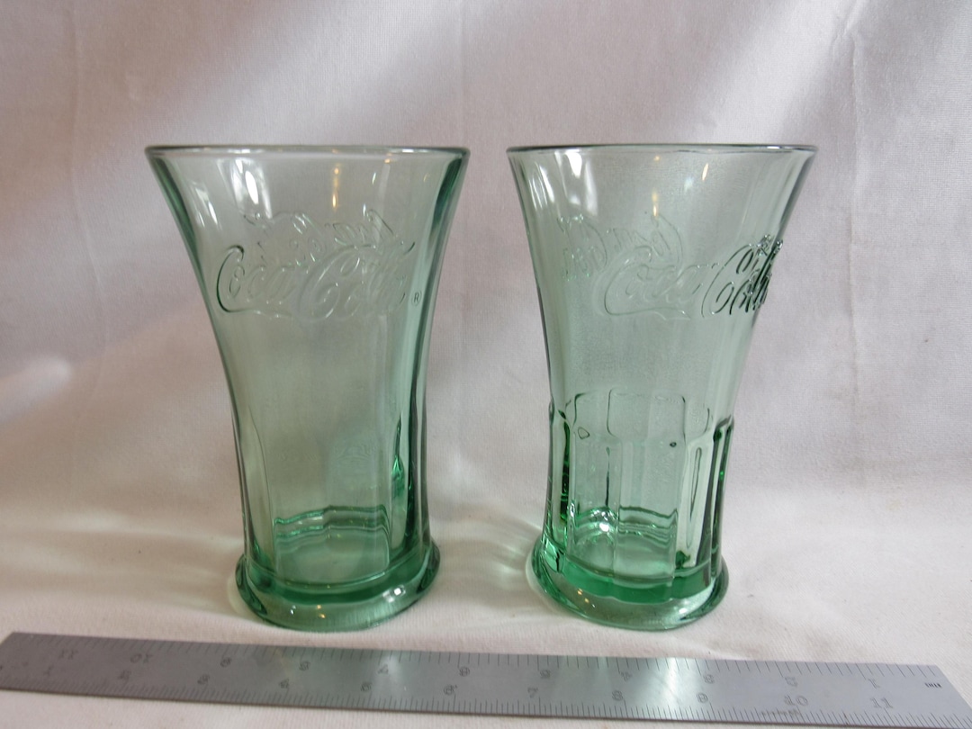Vintage Coca Cola Libbey Glassware Green Tint 6 Tall Set of 2 16 Oz - Etsy