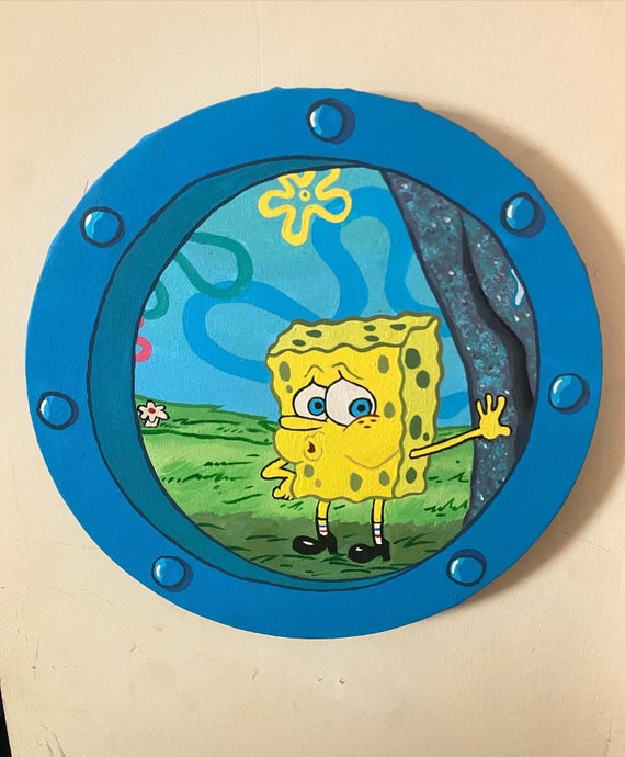 Porthole Funny Spongebob Window Meme Handmade Painting Room - Etsy