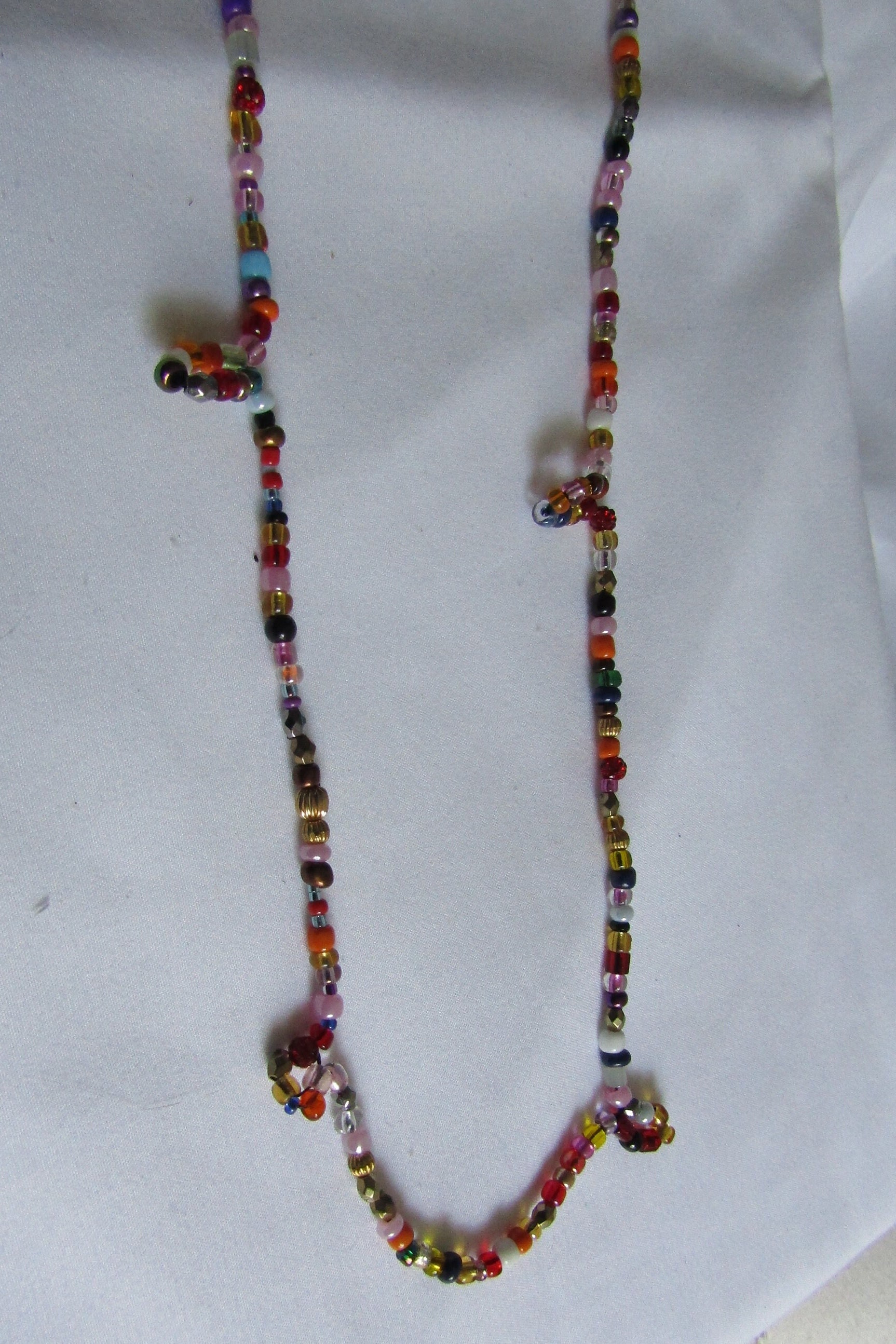 Multi-colored Beaded Glitzy Necklace - Etsy