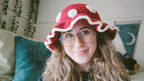 Crochet Mushroom Bucket Hat Cottagecore | Etsy
