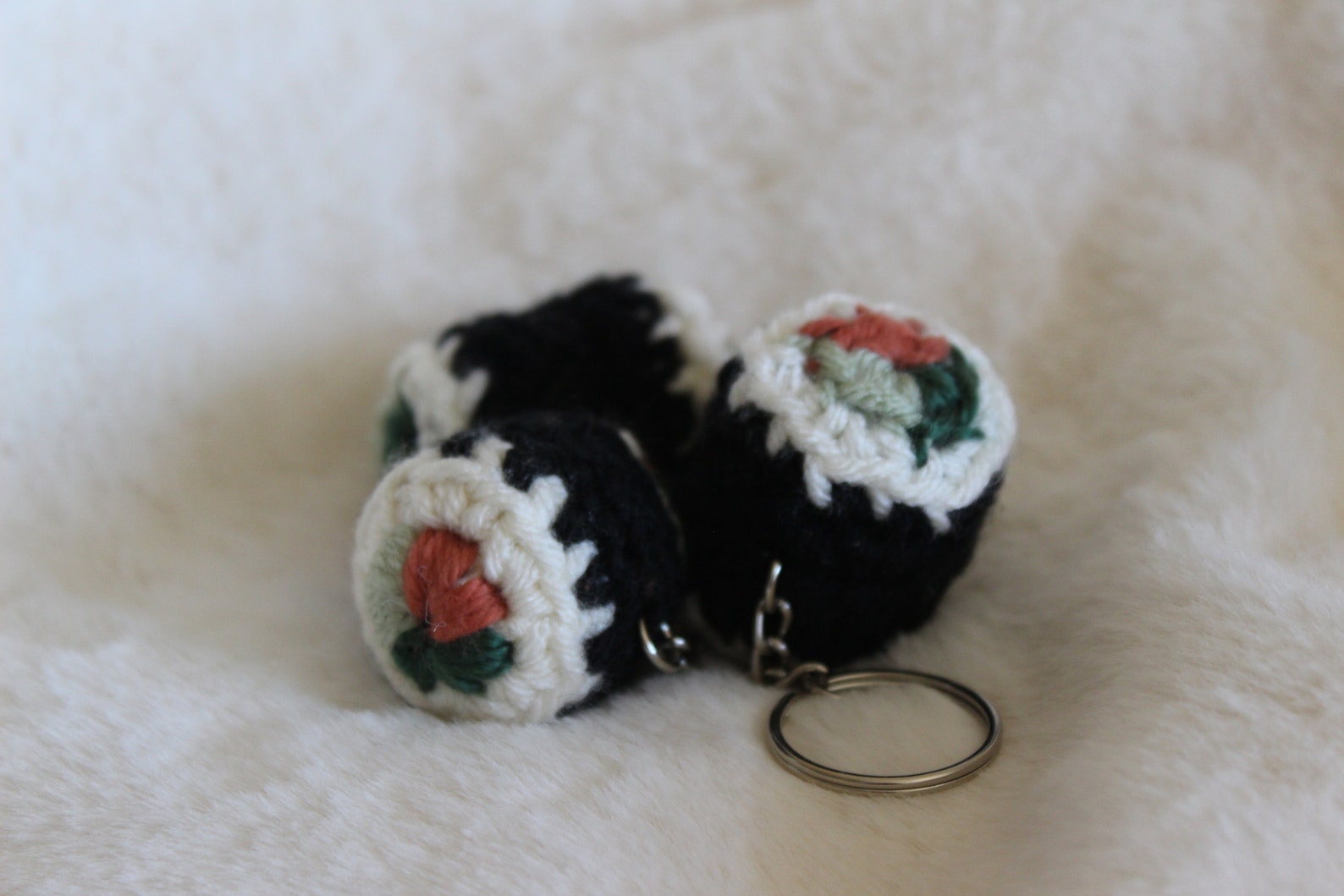Crochet Sushi Keychain - Etsy