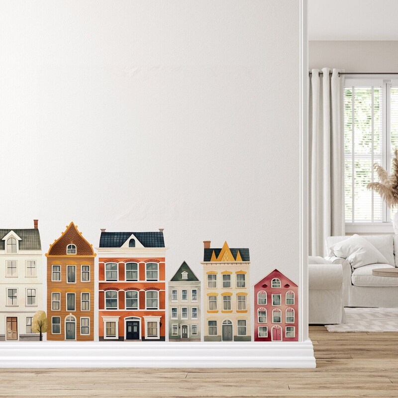 Cityscape Wall Decal - Etsy