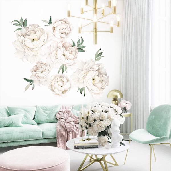 Peony Wall Decal - Etsy