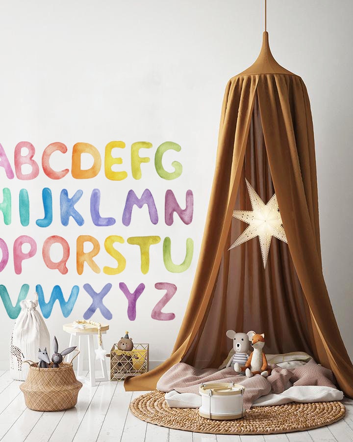 A to Z Uppercase Rainbow Alphabet Wall Stickers Classroom, Kids Room ...