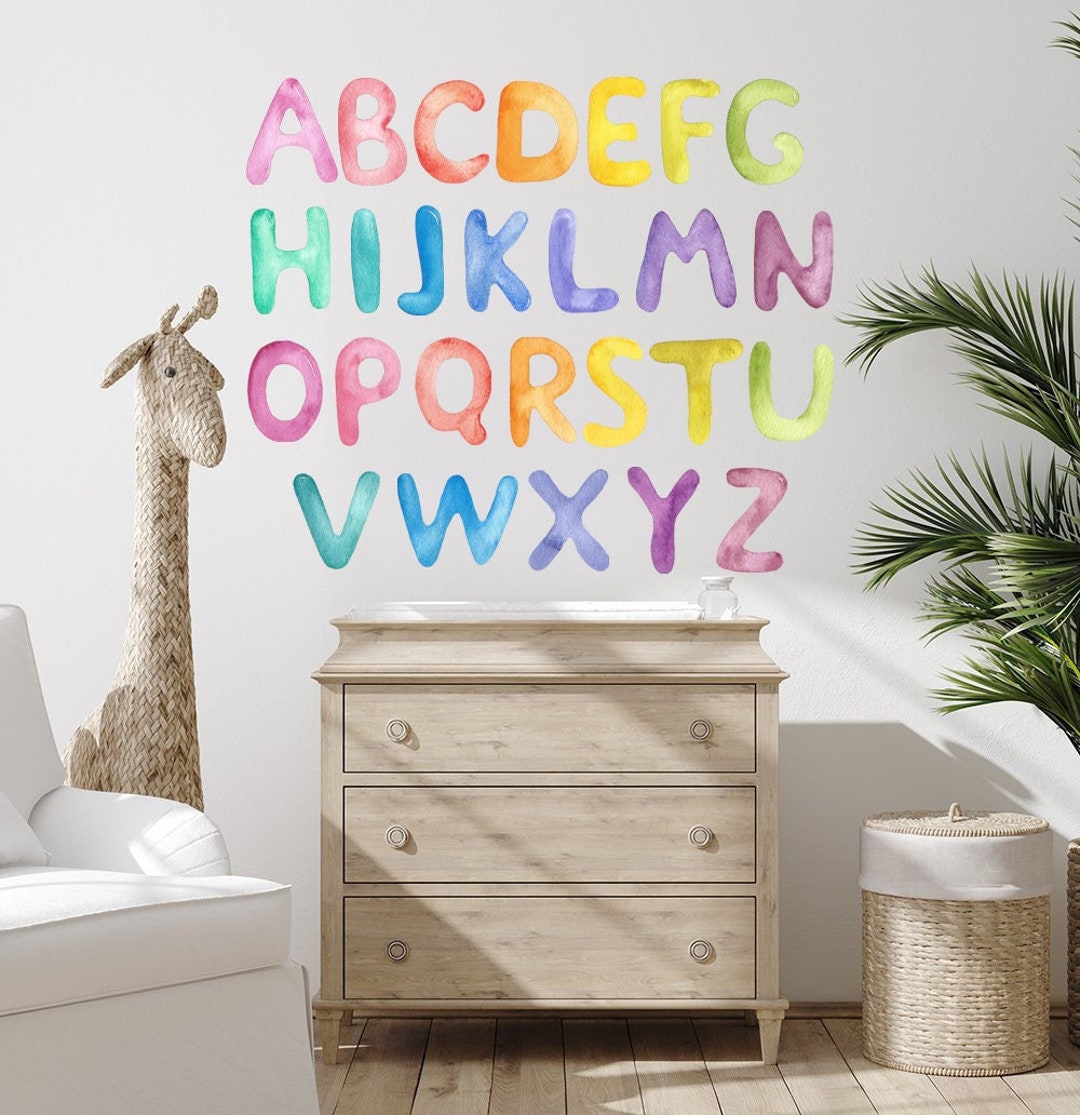 A to Z Uppercase Rainbow Alphabet Wall Stickers Classroom, Kids Room ...