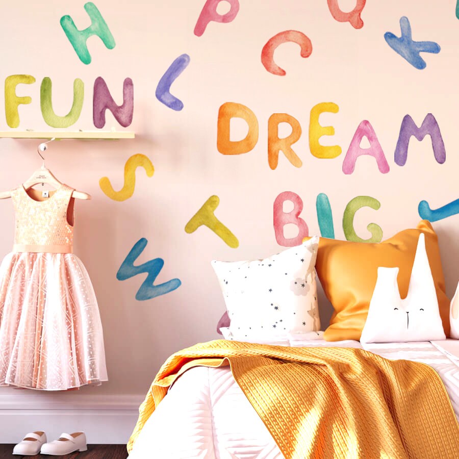 A to Z Uppercase Rainbow Alphabet Wall Stickers Classroom, Kids Room ...