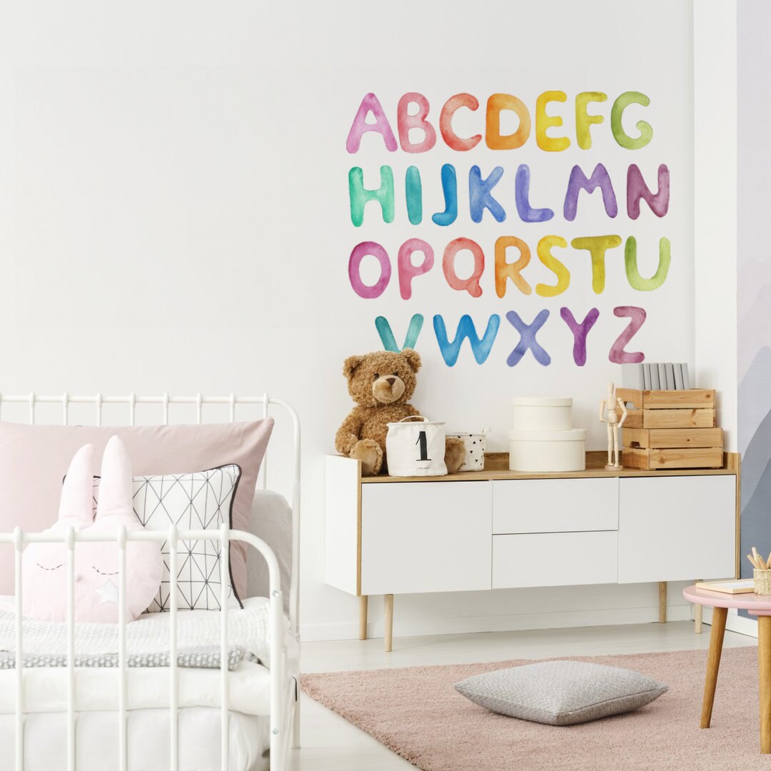 A to Z Uppercase Rainbow Alphabet Wall Stickers Classroom, Kids Room ...
